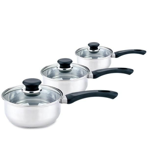 Sabichi 95541 3 Piece Pan Set - Stainless Steel / Black Brand New ...