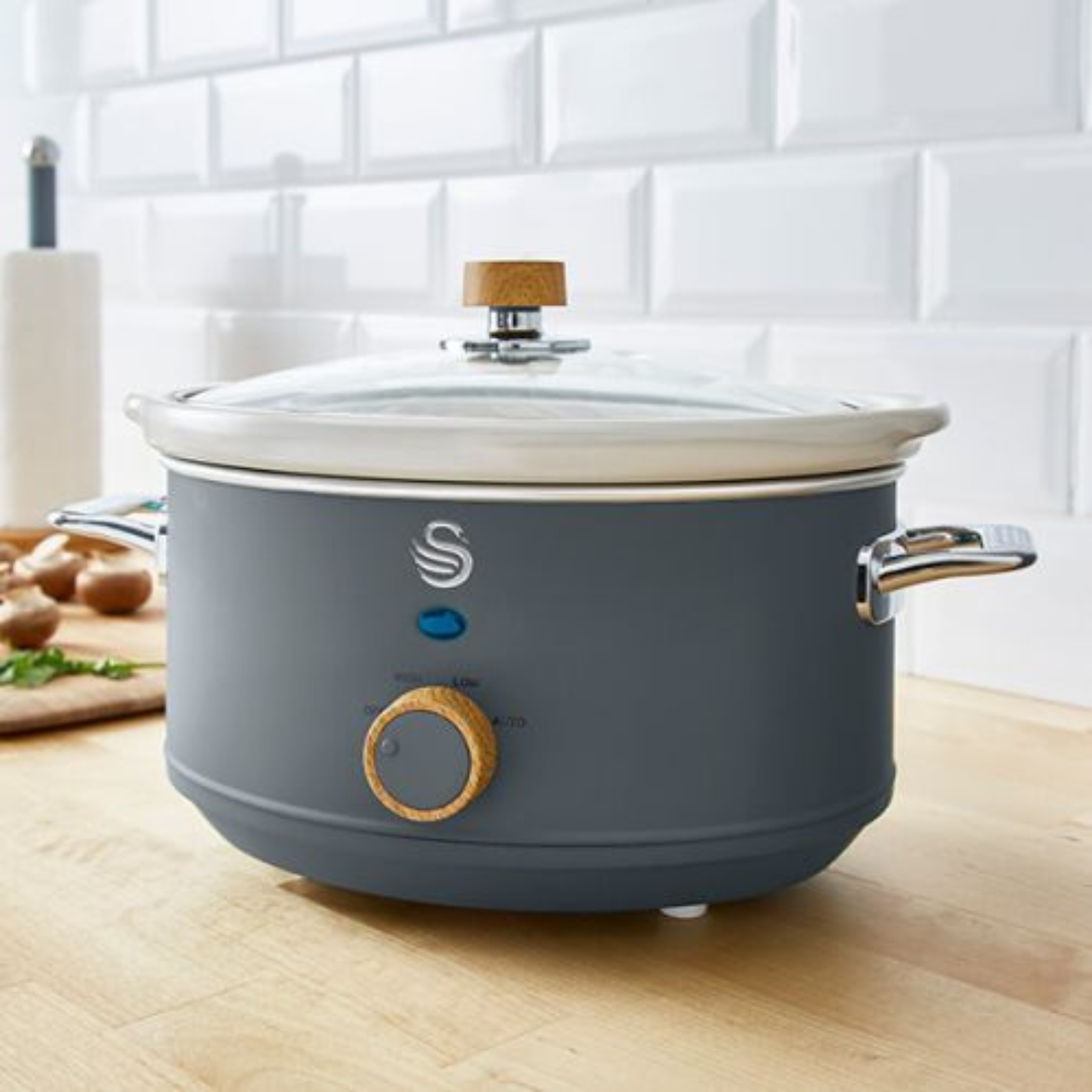 Swan SF17021GRYN Nordic Collection 3.5 Litre Slow Cooker Slate Grey ...