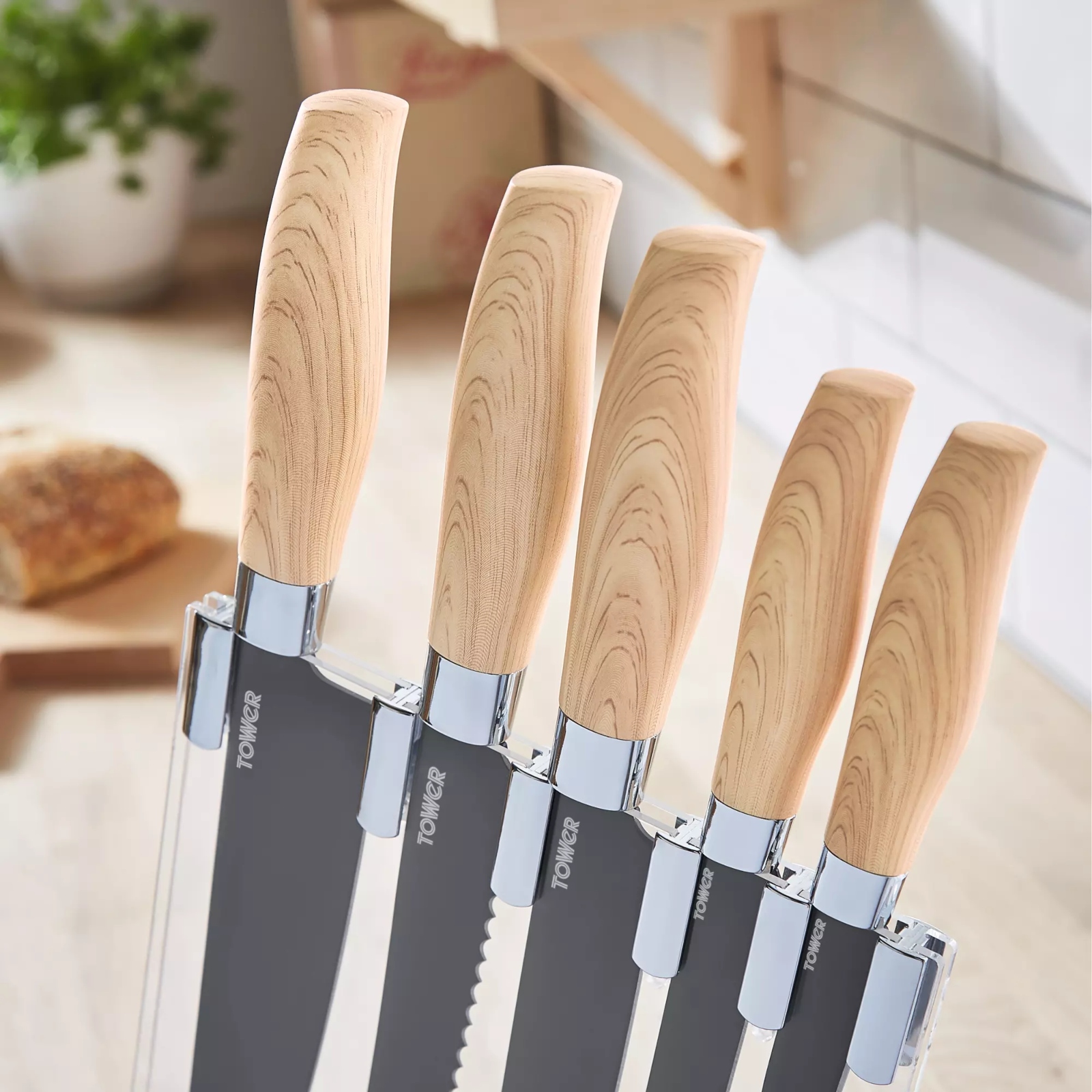 Tower T851012G Scandi 5 Piece Knife Set Grey - Kettle and Toaster Man