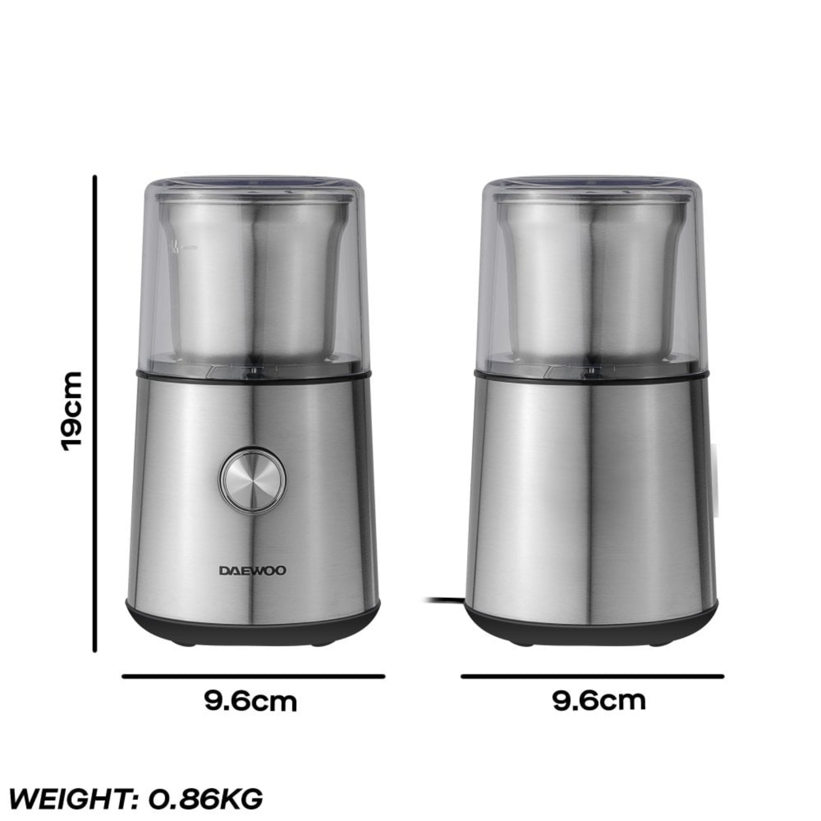 Daewoo SDA2697GE Wet & Dry Multi Grinder Silver - Kettle and Toaster Man